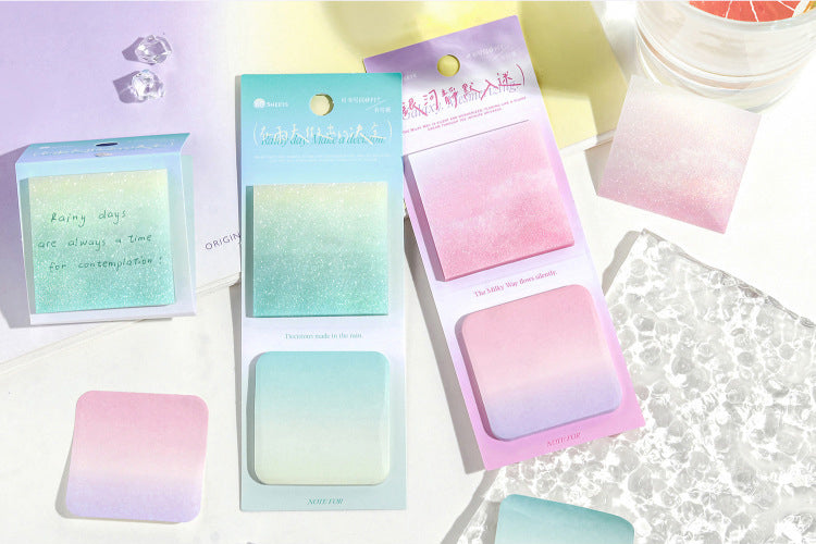 Aurora Glow Translucent Sticky Notes – Kawaii Stationery Shop