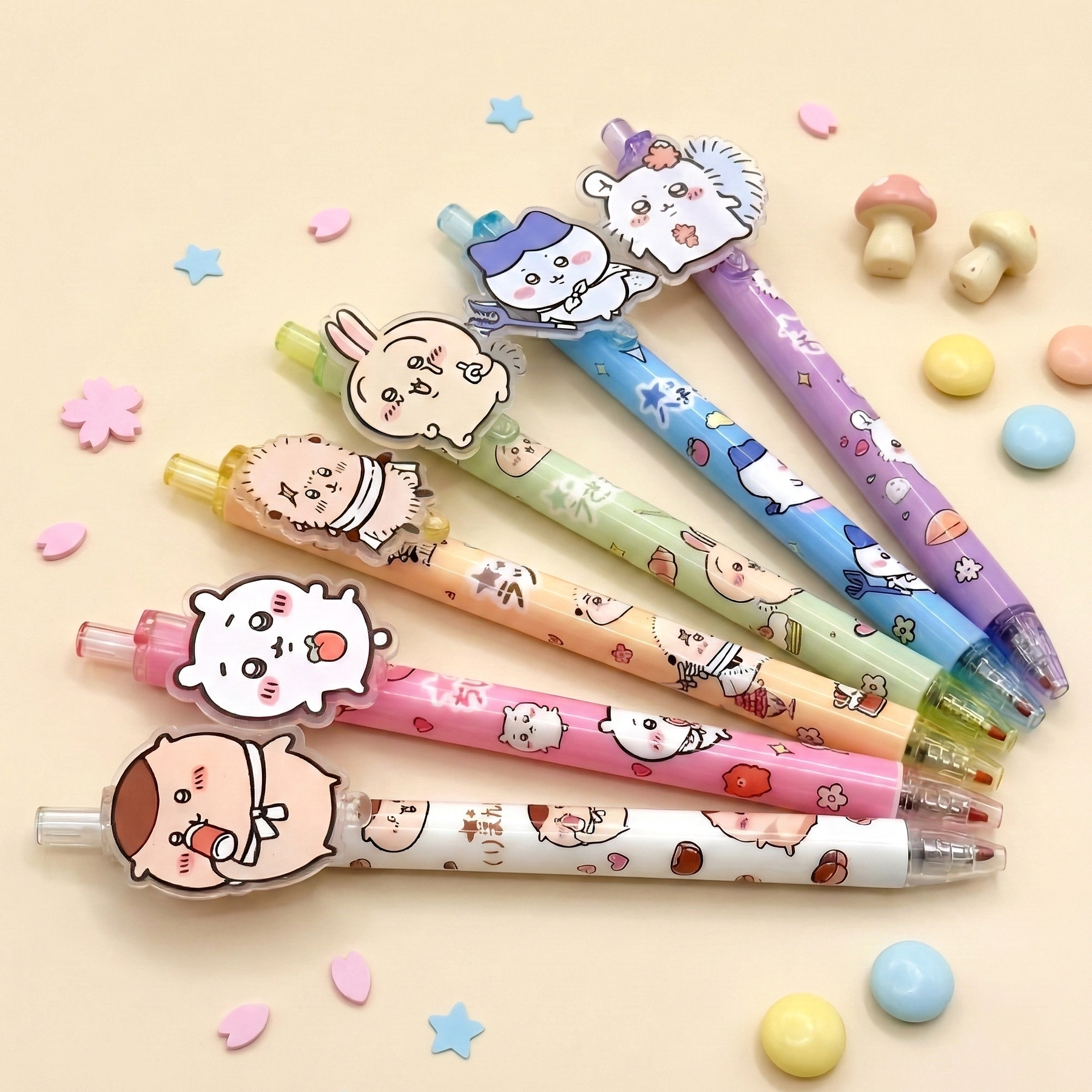 Chiikawa Happy Friends Gel Pens – Kawaii Stationery Shop