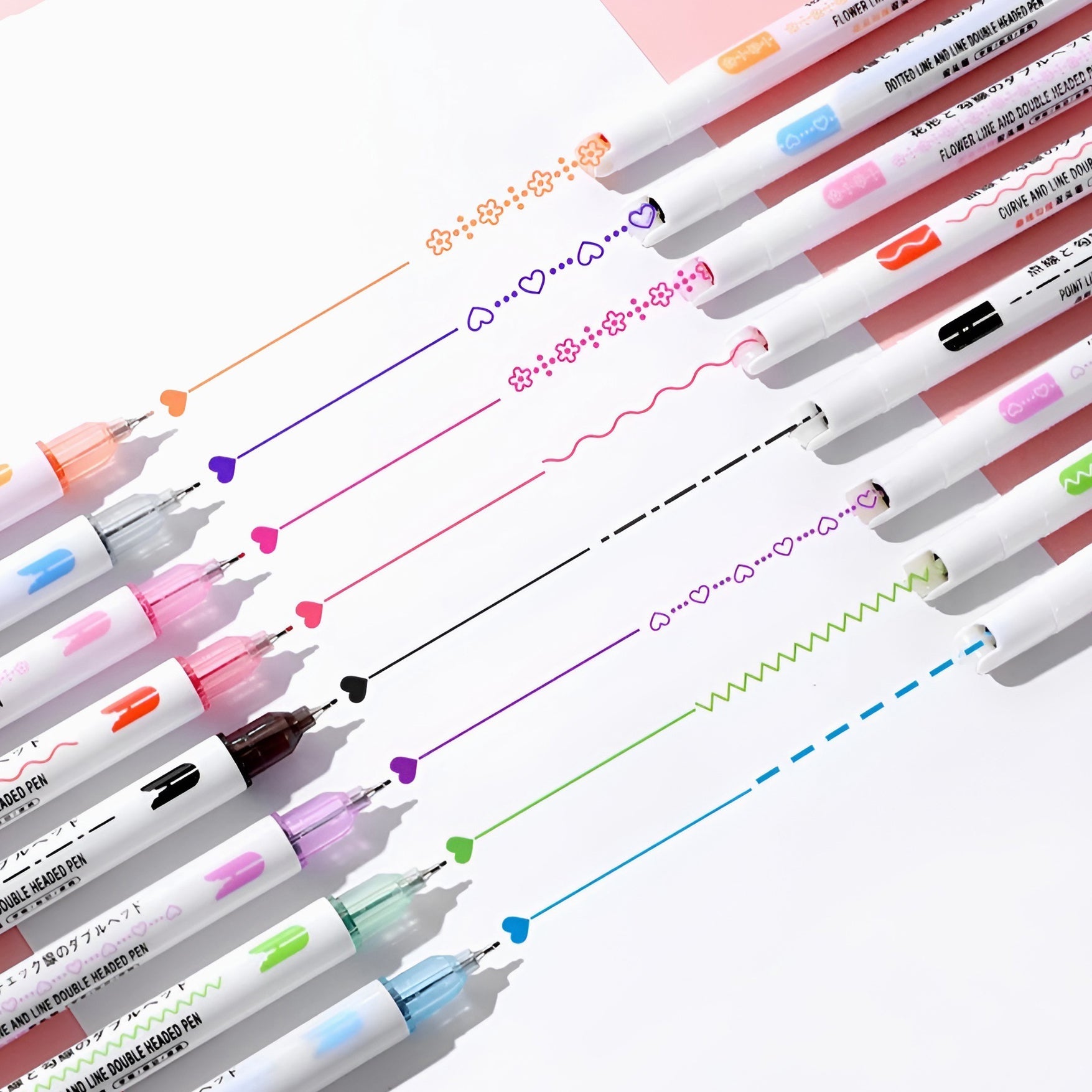 Dual Line 2-Way Markers - Set of 8 – Kawaii Stationery Shop