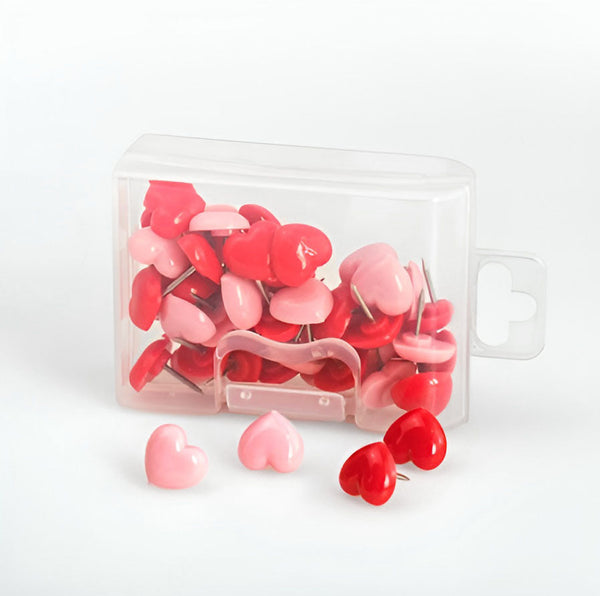 Heart Shaped Push Pins (50 Pcs) – Kawaii Stationery Shop