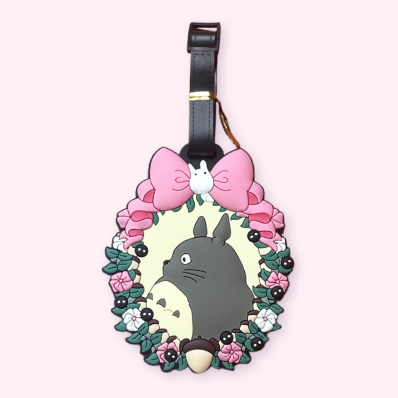 My Neighbor Totoro Travel Luggage Name Tag – Floral Frame – Kawaii ...