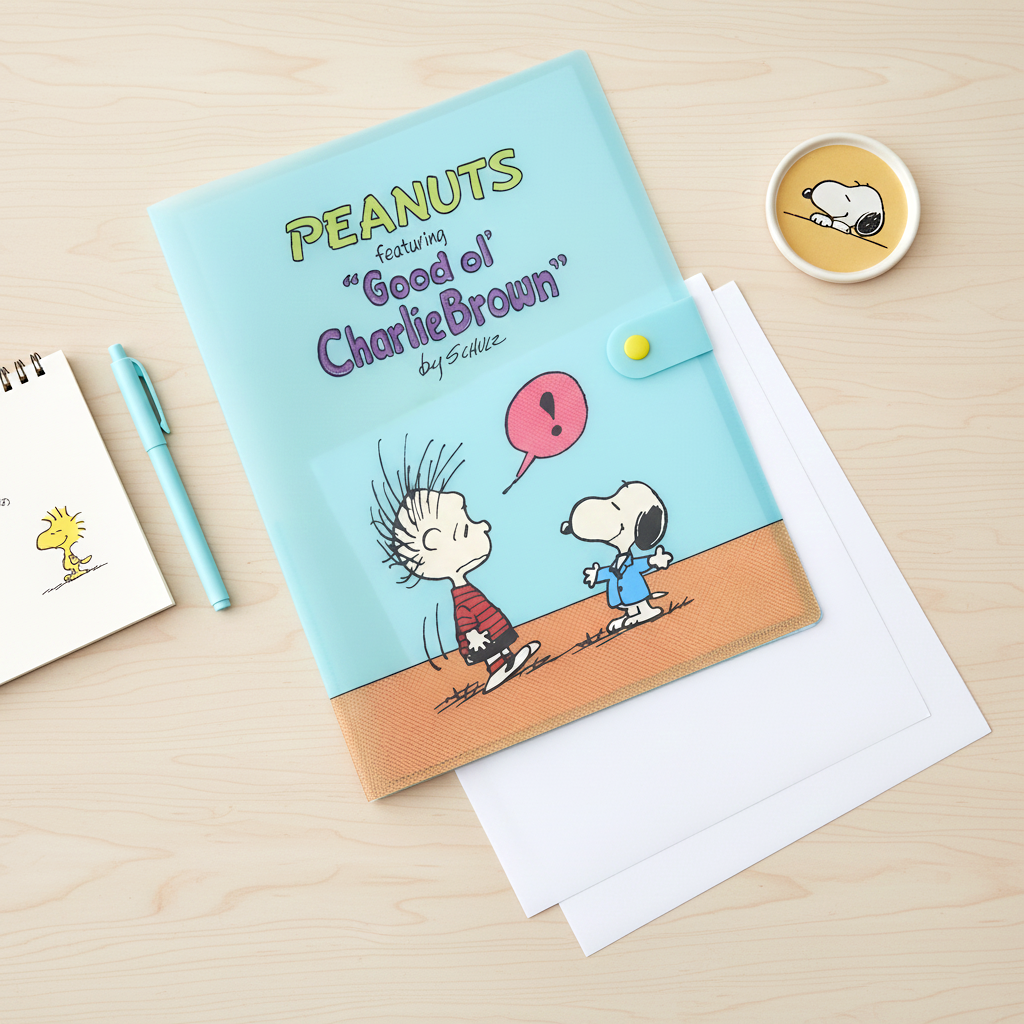 Peanuts Snoopy A4 Folder - Blue – Kawaii Stationery Shop